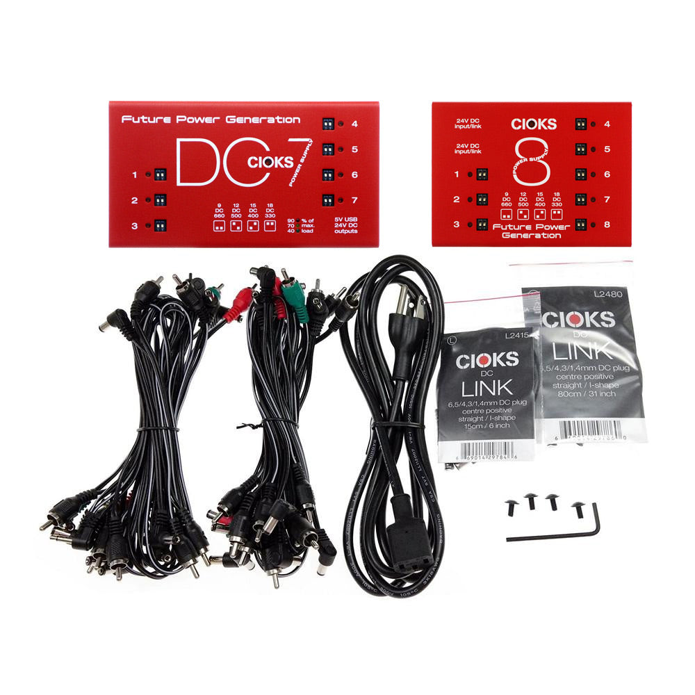 CIOKS SB15 Super Power Bundle (DC7+C8E) Pedal Power Supply, Red (Gear ...